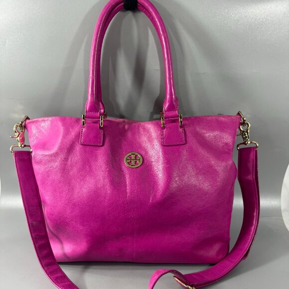 Tory Burch | Bags | Tory Burch Pink Leather Magenta Shouldercrossbody ...